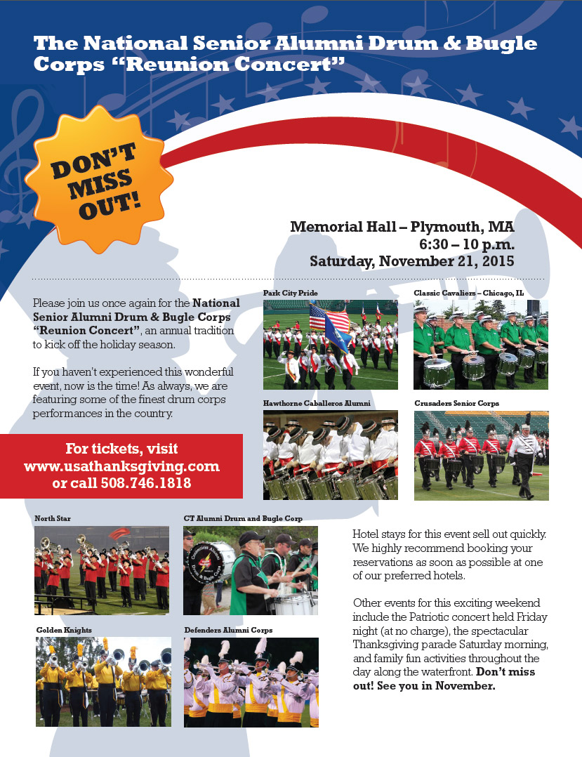 DON'T MISS OUT: NATIONAL SENIOR ALUMNI DRUM & BUGLE CORPS REUNION ...